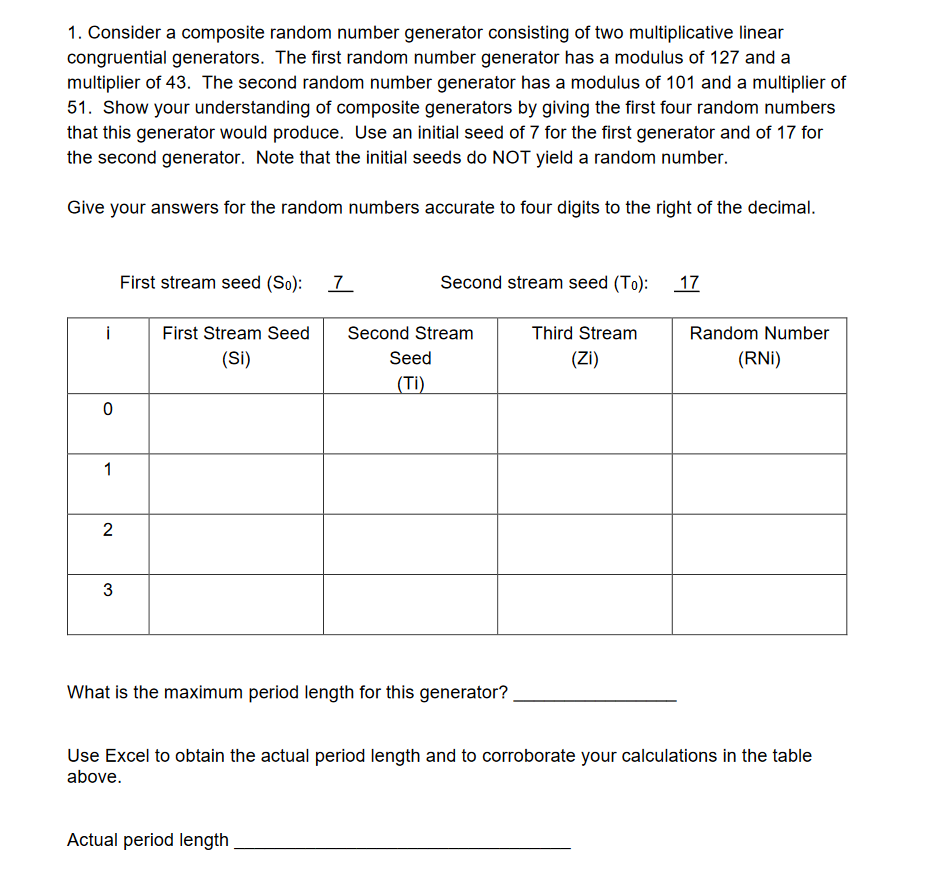 Solved 1. Consider a composite random number generator | Chegg.com