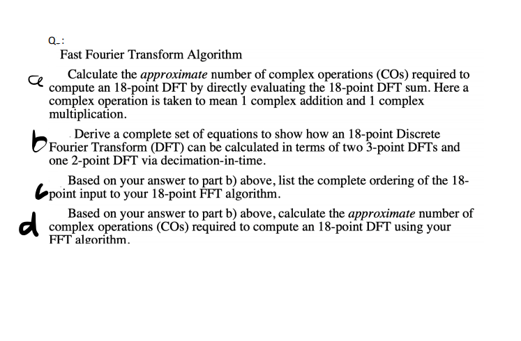 C2 Q : Fast Fourier Transform Algorithm Calculate the | Chegg.com