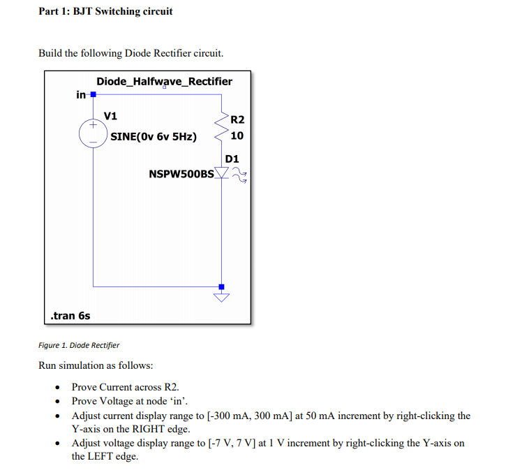 Solved Part 1: BJT Switching circuit Build the following | Chegg.com