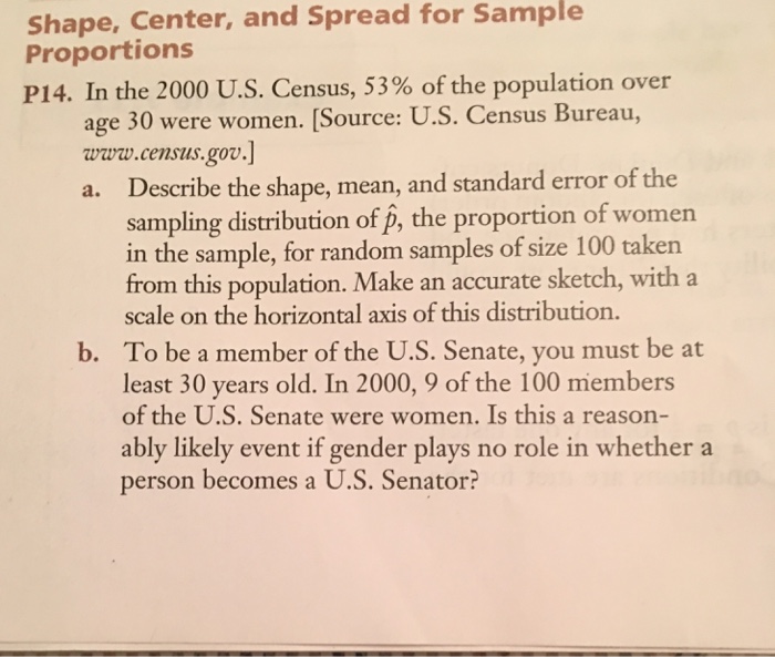 Solved Shape, Center, and Spread for Sample Proportions P14. | Chegg.com
