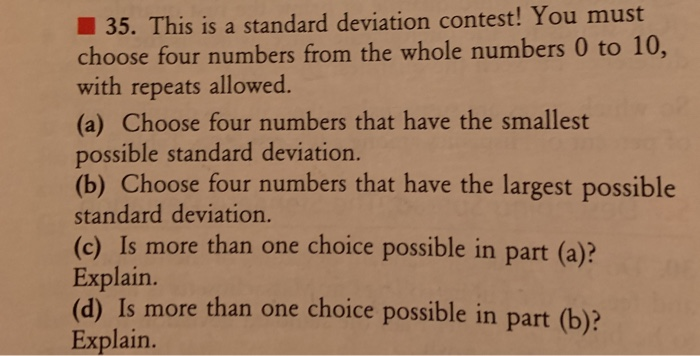 Solved You must 35. This is a standard deviation contest! | Chegg.com
