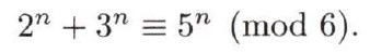 Solved 2n 3n 5n (mod 6) | Chegg.com