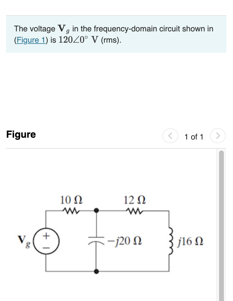 Solved The voltage V, in the frequency-domain circuit shown | Chegg.com