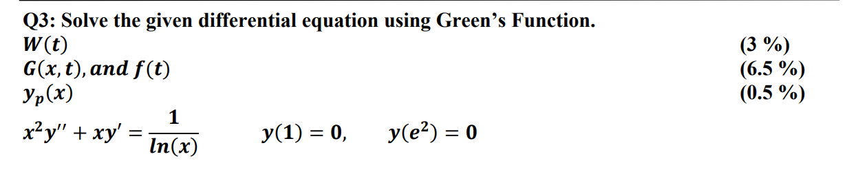 Solved Q3: Solve the given differential equation using | Chegg.com