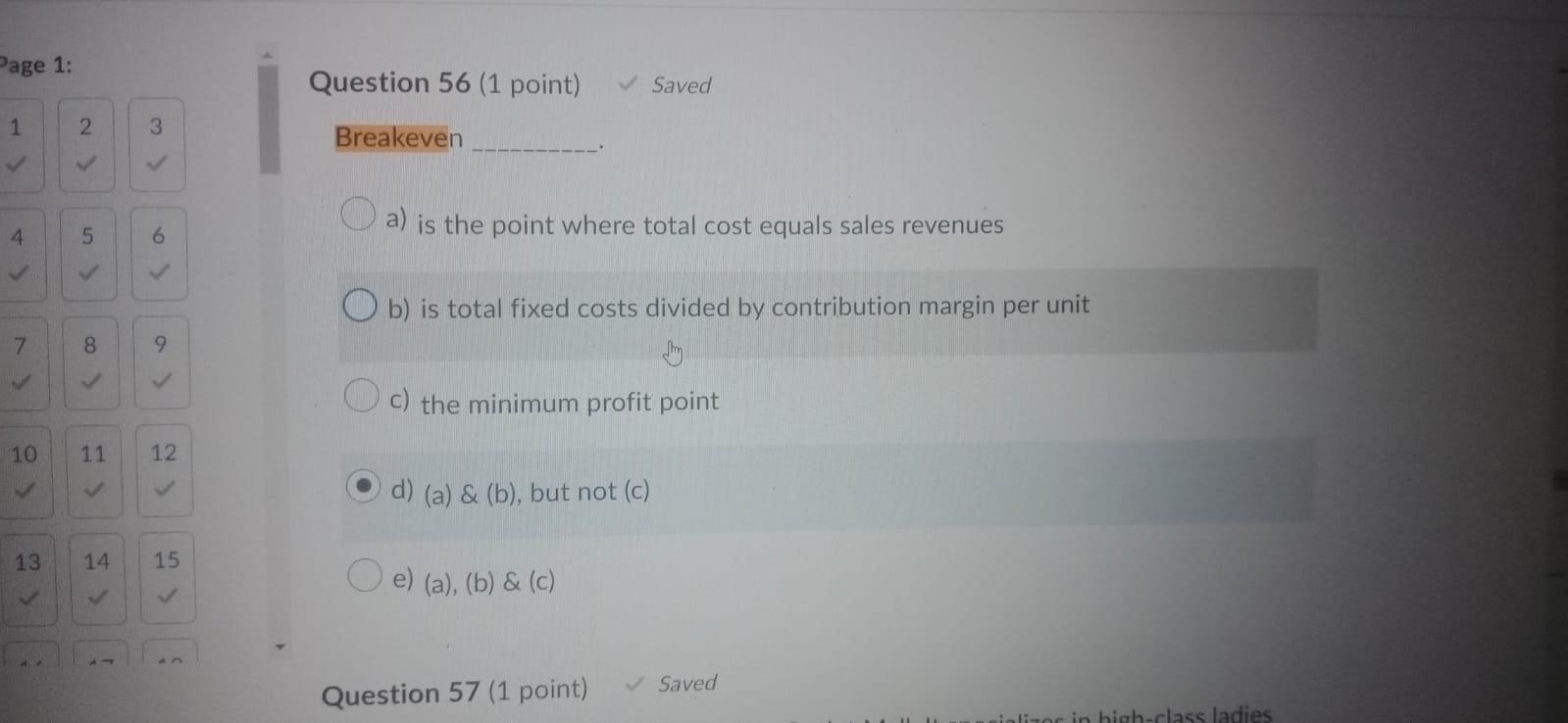 Solved a) is the point where total cost equals sales | Chegg.com