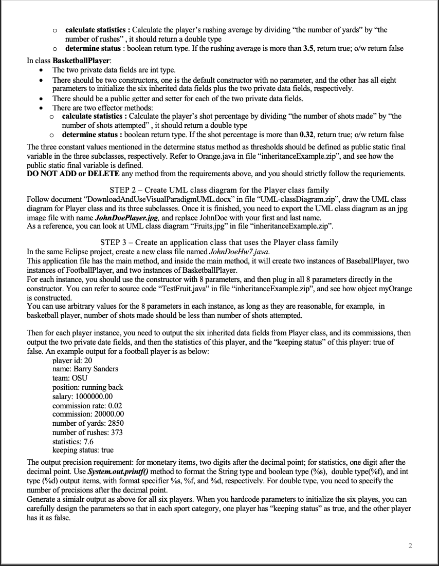 Solved Homework Assignment 7 STEP 1 - Create Superclass and | Chegg.com