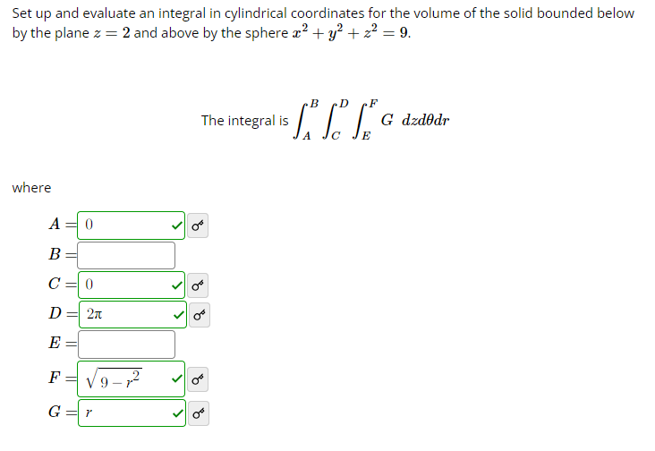 Set up and evaluate an integral in cylindrical | Chegg.com
