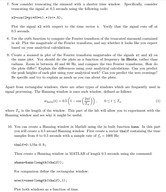 3 Effect Of Windowing Truncation On The Ctft In This