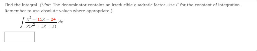 Solved Find the integral. (Hint: The denominator contains a | Chegg.com