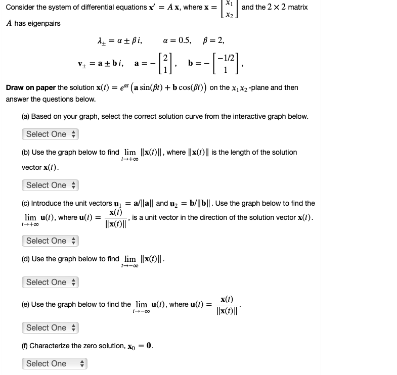 Consider the system of differential equations x′=Ax, | Chegg.com