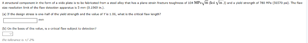 Solved A structural component in the form of a wide plate is | Chegg.com