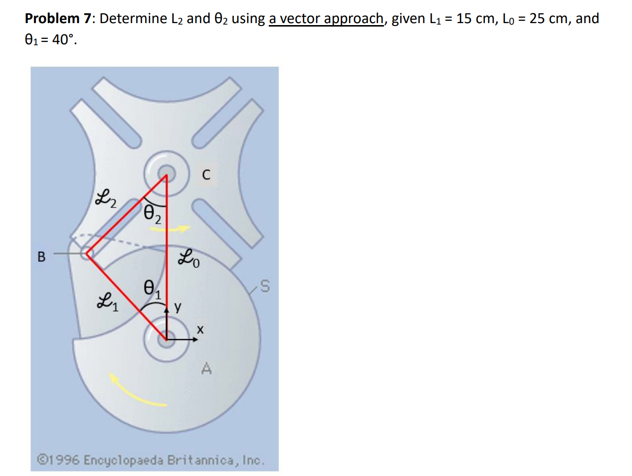 Solved Problem 7: Determine L2 and θ2 using a vector | Chegg.com
