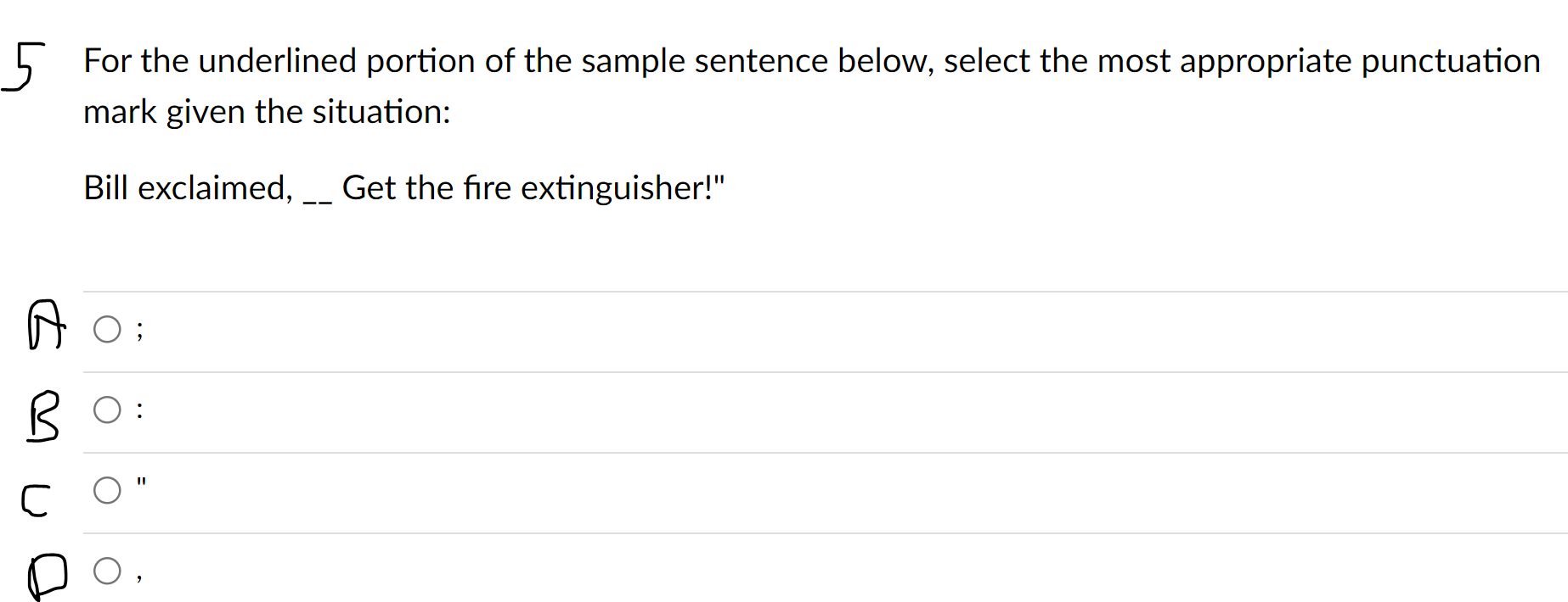 For the underlined portion of the sample sentence | Chegg.com