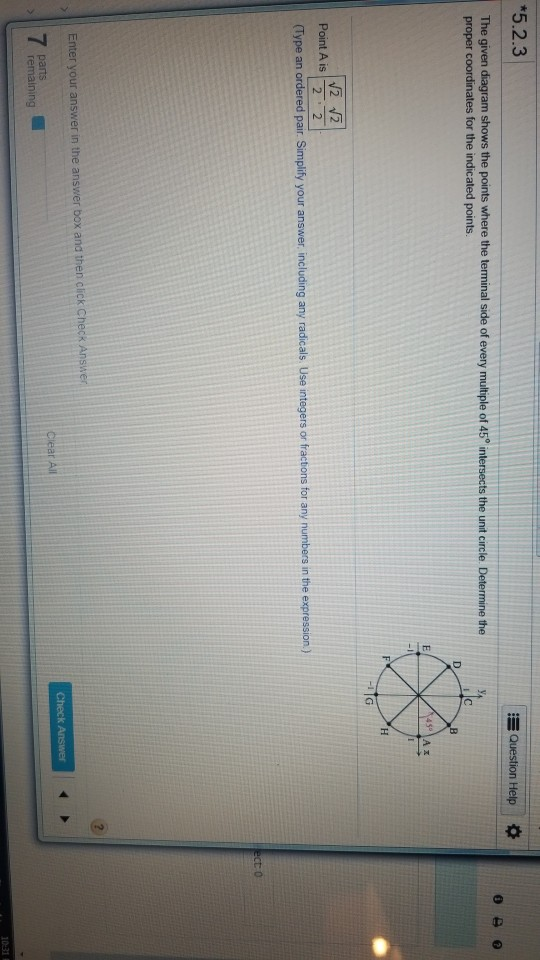 Solved *5.2.3 -Question Help The given diagram shows the | Chegg.com
