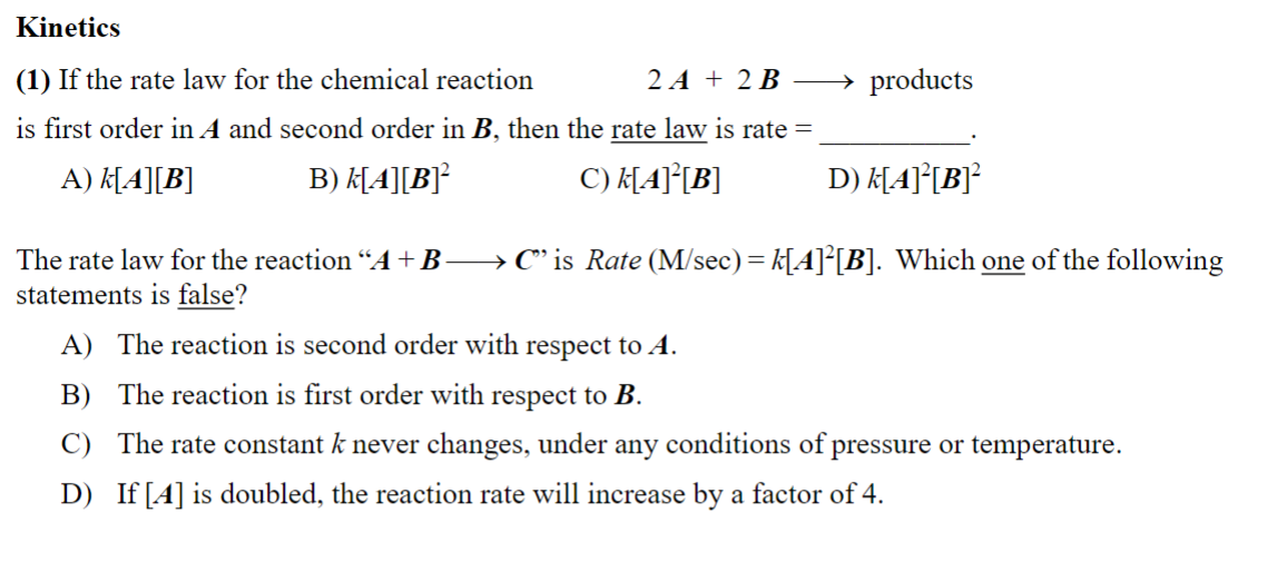 Solved Kinetics | Chegg.com