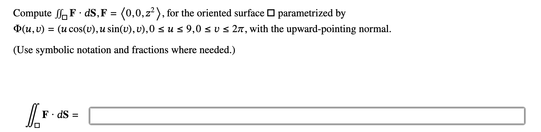 Solved Compute \\( \\iint_{\\square} \\mathbf{F} \\cdot d | Chegg.com