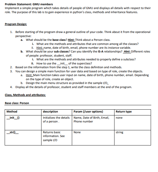 Solved Problem Statement: GMU members Implement a simple | Chegg.com