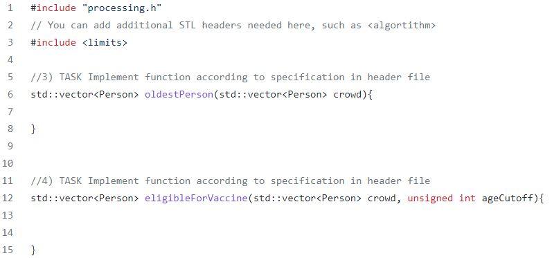 Solved C++ question TASK The Person class is missing a | Chegg.com