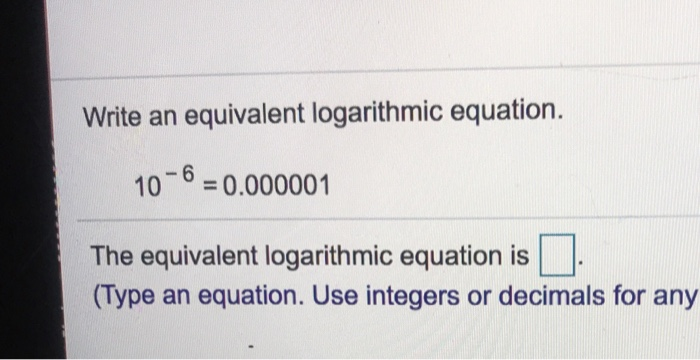 Solved Write An Equivalent Logarithmic Equation 6 105