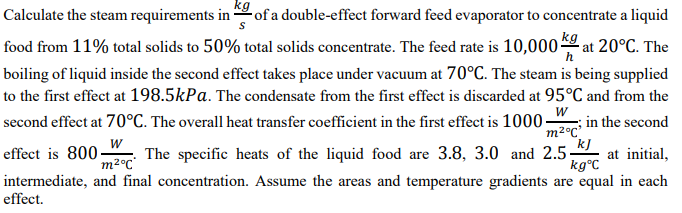 ory Calculate the steam requirements inof a | Chegg.com