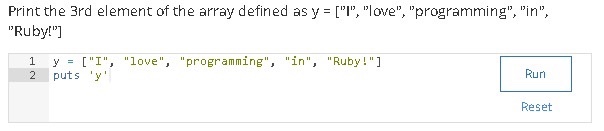 Solved Print the 3rd element of the array defined as y | Chegg.com