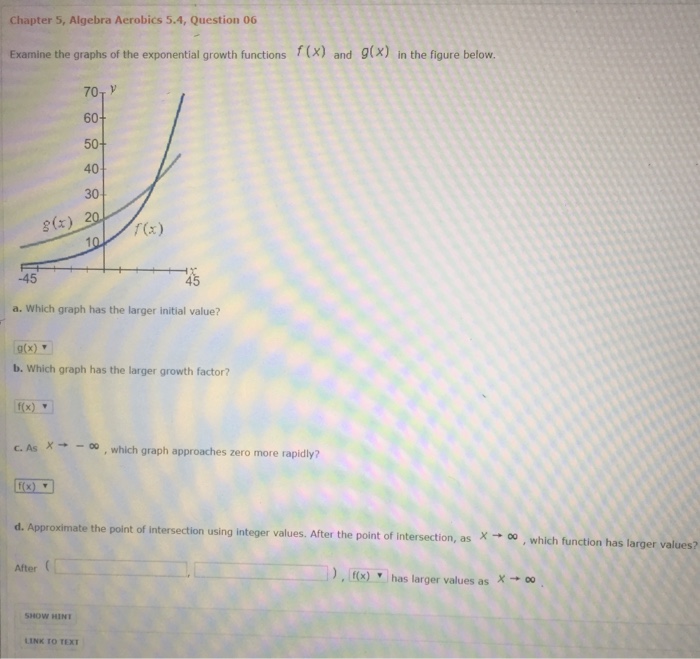 Solved Examine the graphs of the exponential growth | Chegg.com