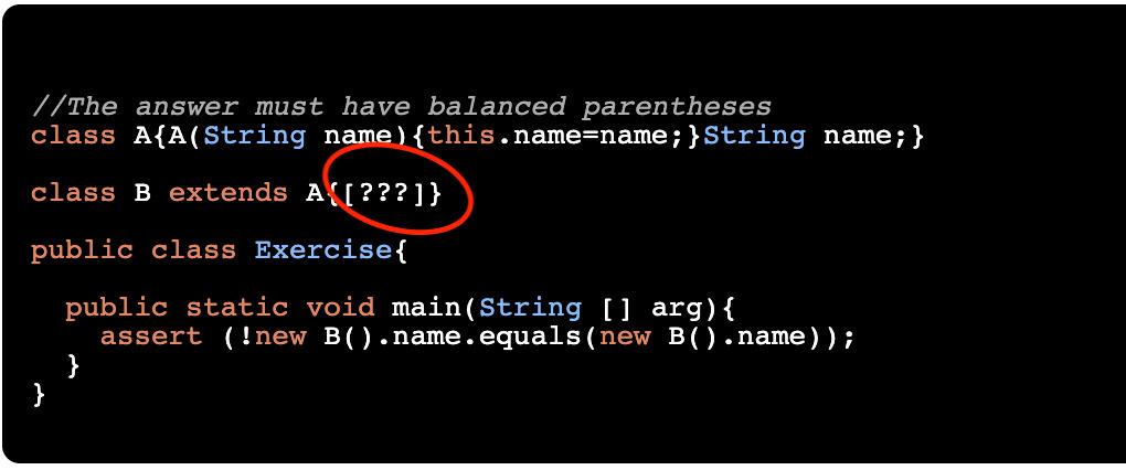 Solved //The answer must have balanced parentheses, and not | Chegg.com