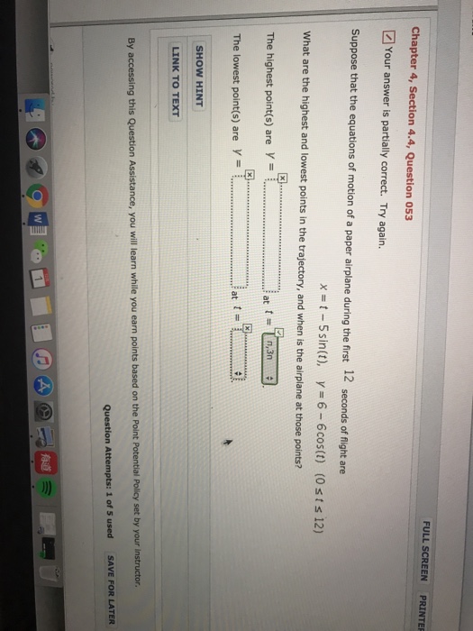 Solved FULL SCREEN PRINTER Chapter 4, Section 4.4, Question | Chegg.com