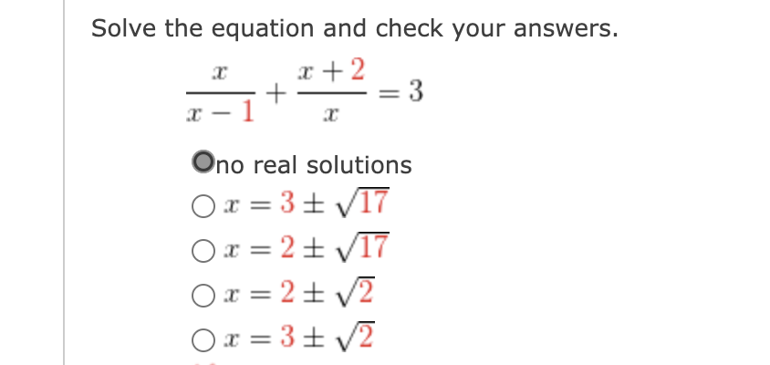 Solved Solve the equation and check your answers. | Chegg.com