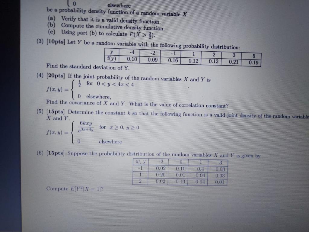 Solved 0 elsewhere be a probability density function of a | Chegg.com