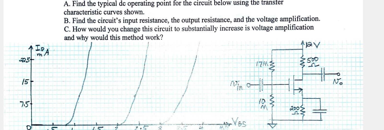 Solved A. Find the typical dc operating point for the | Chegg.com
