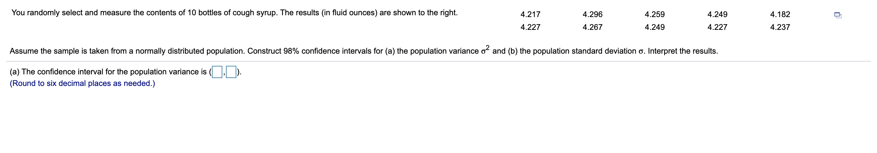 Solved Use technology to construct the confidence intervals | Chegg.com