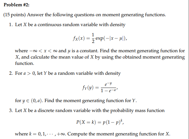 Solved Problem #2: (15 points) Answer the following | Chegg.com