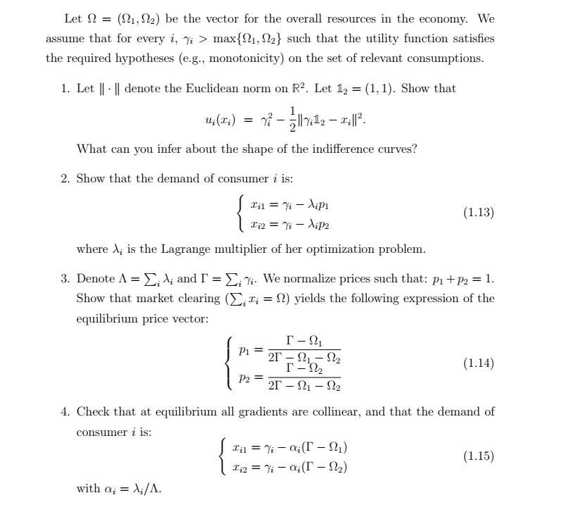 Problem set 1.1: Quadratic utilities Consider the | Chegg.com