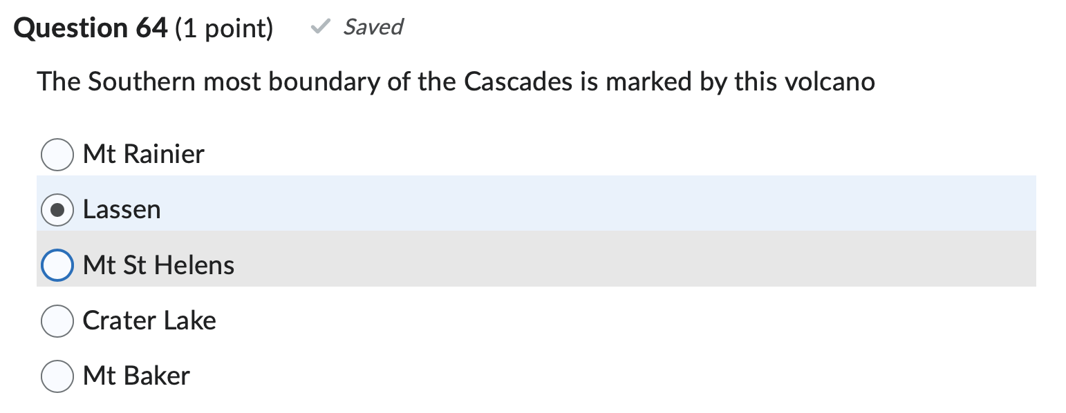 Solved The Southern most boundary of the Cascades is marked | Chegg.com