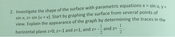 Solved Investigate the shape of the surface with parametric | Chegg.com