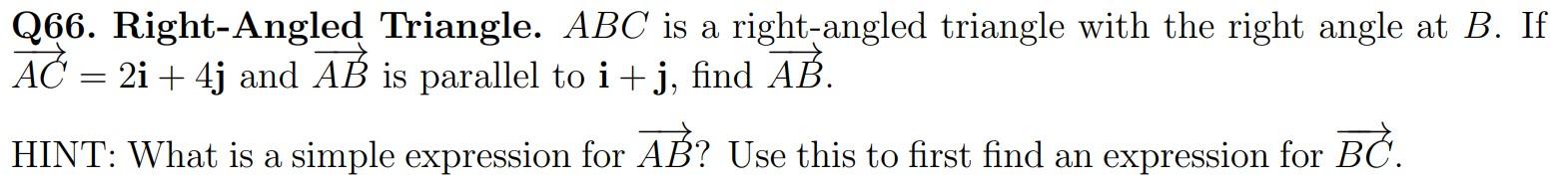 Solved Q66 Right Angled Triangle Abc Is A Right Angled Chegg