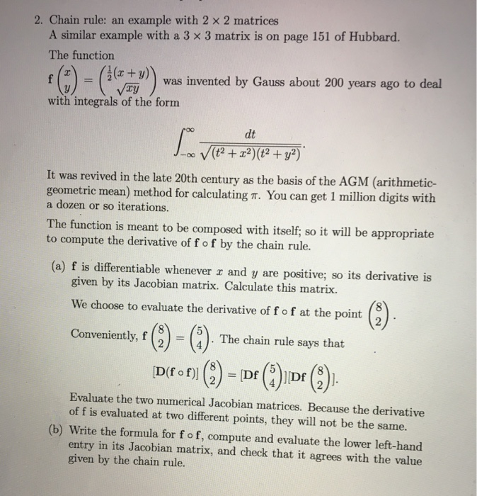 Solved 2. Chain rule: an example with 2 × 2 matrices A | Chegg.com