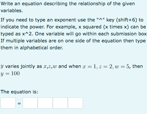 Solved Write an equation describing the relationship of the | Chegg.com