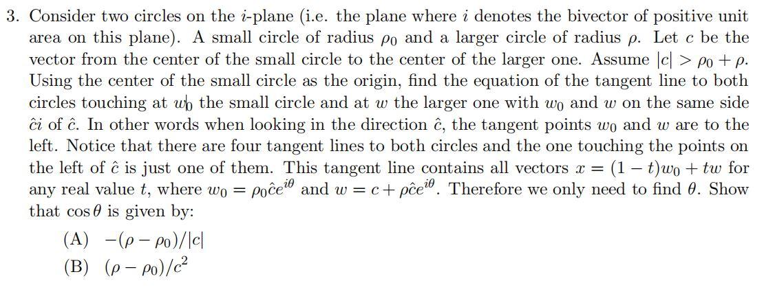 3. Consider two circles on the i-plane (i.e. the | Chegg.com