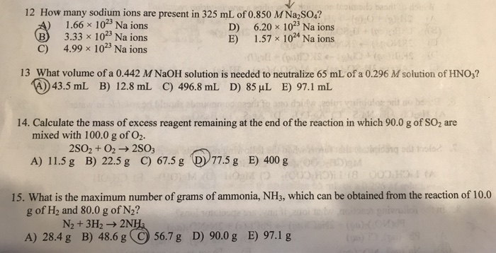 Solved 12 How many sodium ions are present in 325 mL of | Chegg.com