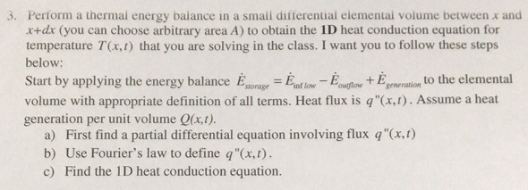 Solved generation 3. Perform a thermal energy balance in a | Chegg.com