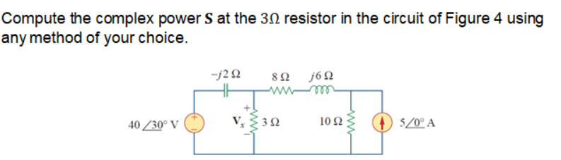 Solved Compute the complex power S at the 312 resistor in | Chegg.com