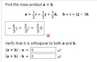 [Solved]: Find the cross product \( \mathbf{a} \times \mat