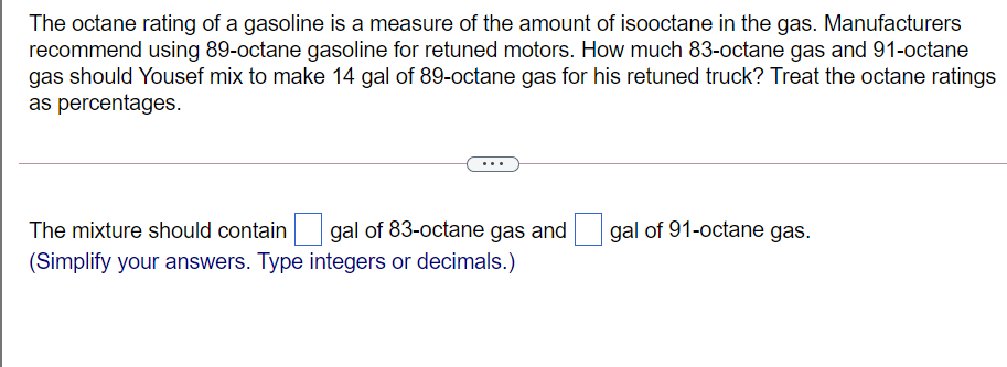 Solved The octane rating of a gasoline is a measure of the | Chegg.com