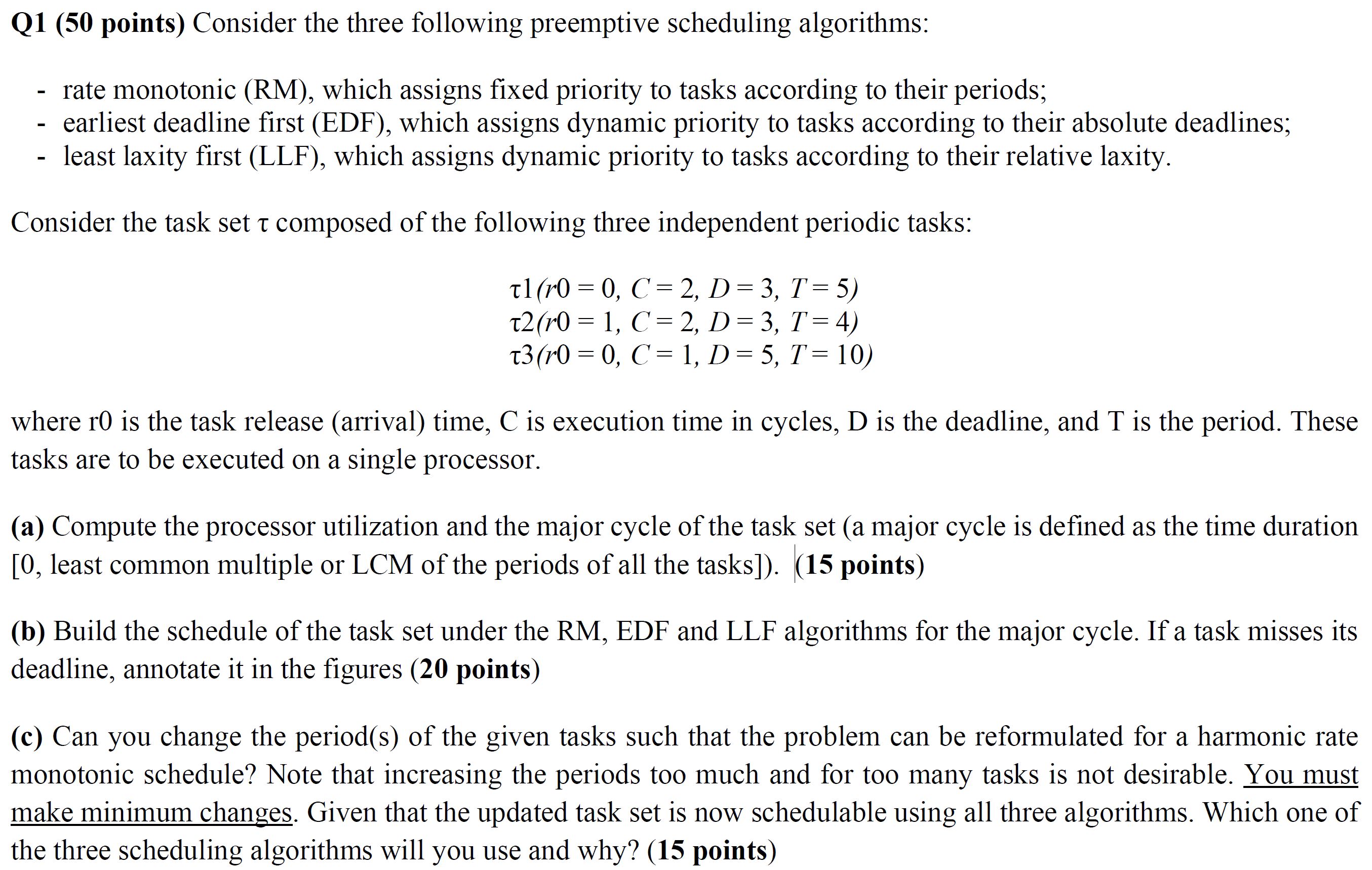 Solved Q1 (50 points) Consider the three following | Chegg.com