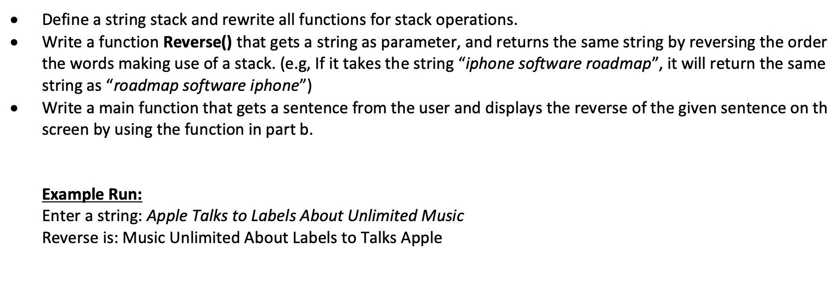 Solved Define A String Stack And Rewrite All Functions For 2454