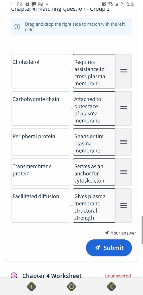 Solved Drag and drop the right side to match with the left | Chegg.com