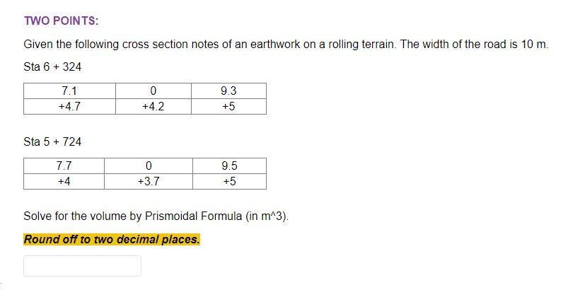 Solved TWO POINTS: Given the following cross section notes | Chegg.com