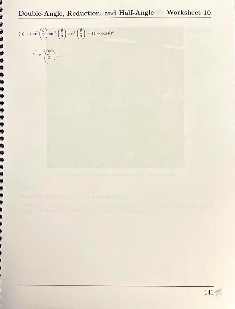 Solved Double-Angle, Reduction, and Half-Angle Worksheet 10 | Chegg.com